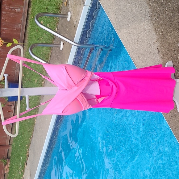 B2Prity | Swim | Nwt B2prity Women Xxl Bright Pink Criss Cross Cut Out ...